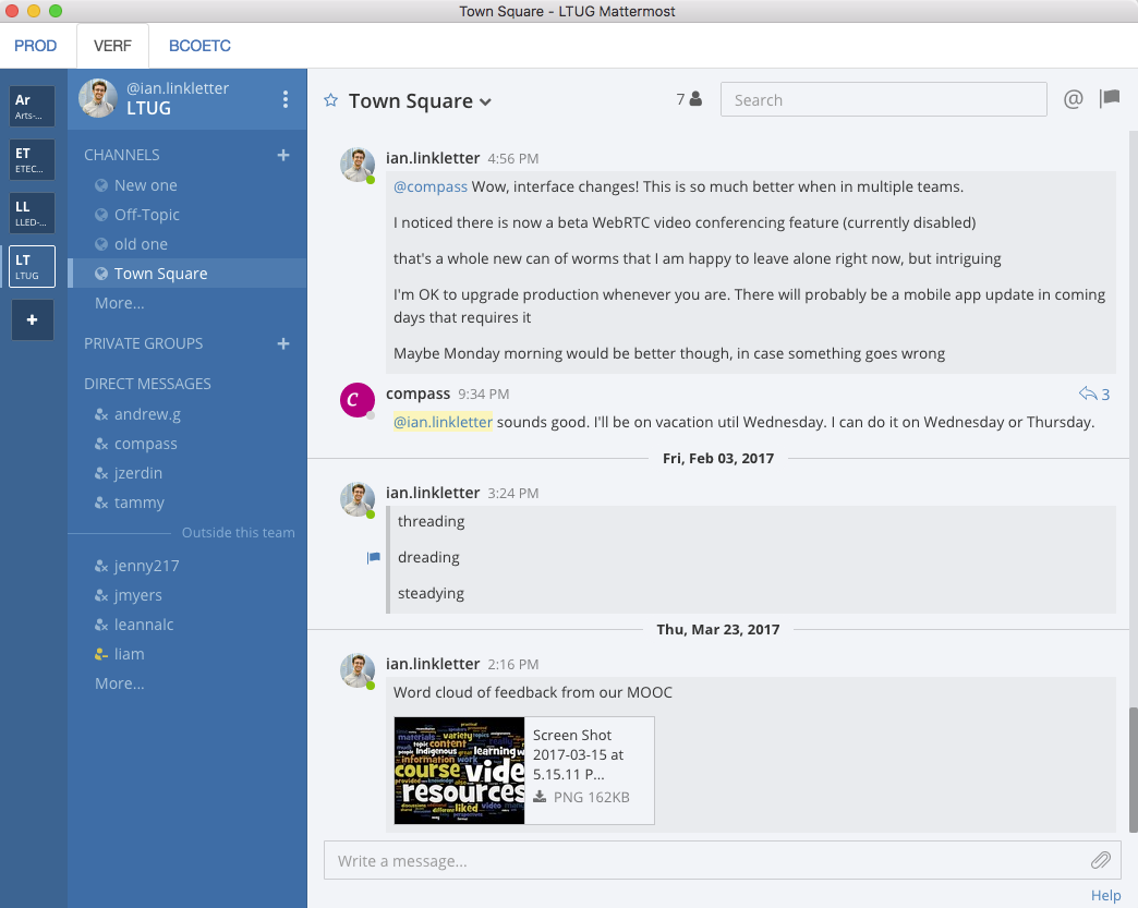 Mattermost Chat Pilot - One Year Update! - Learning Design & Digital ...